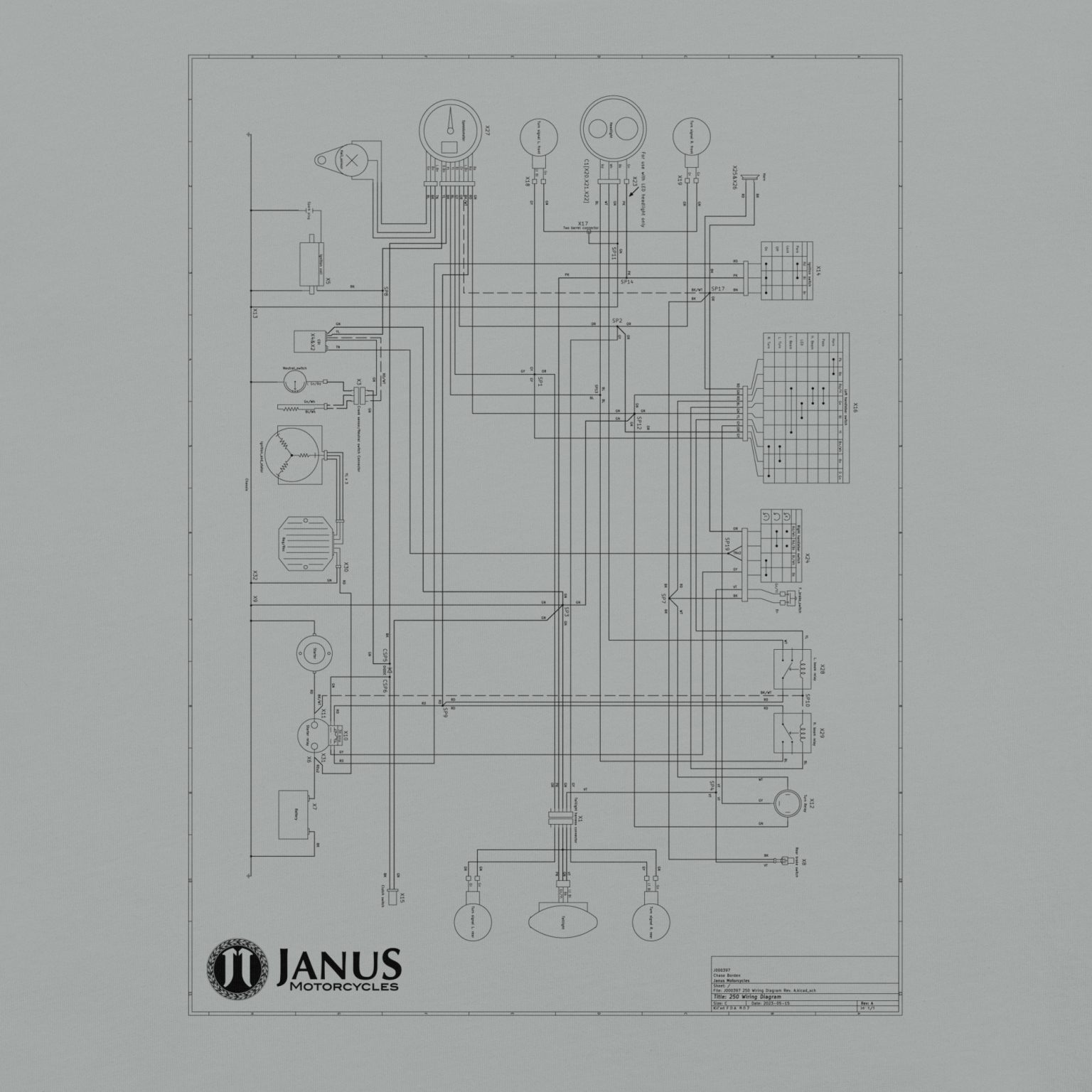 250 Wiring Diagram Tee - Janus Motorcycles